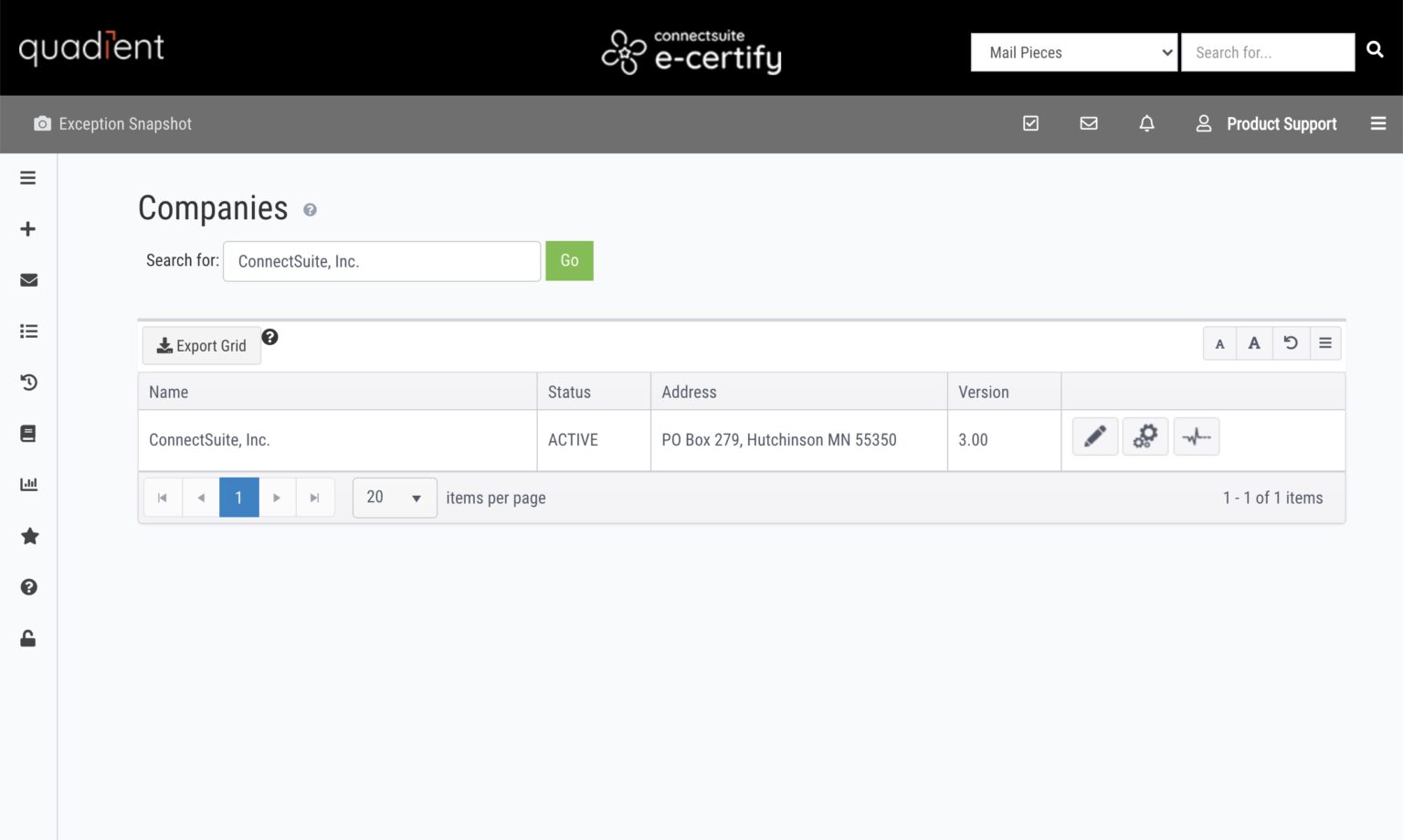Company - ConnectSuite e-Certify