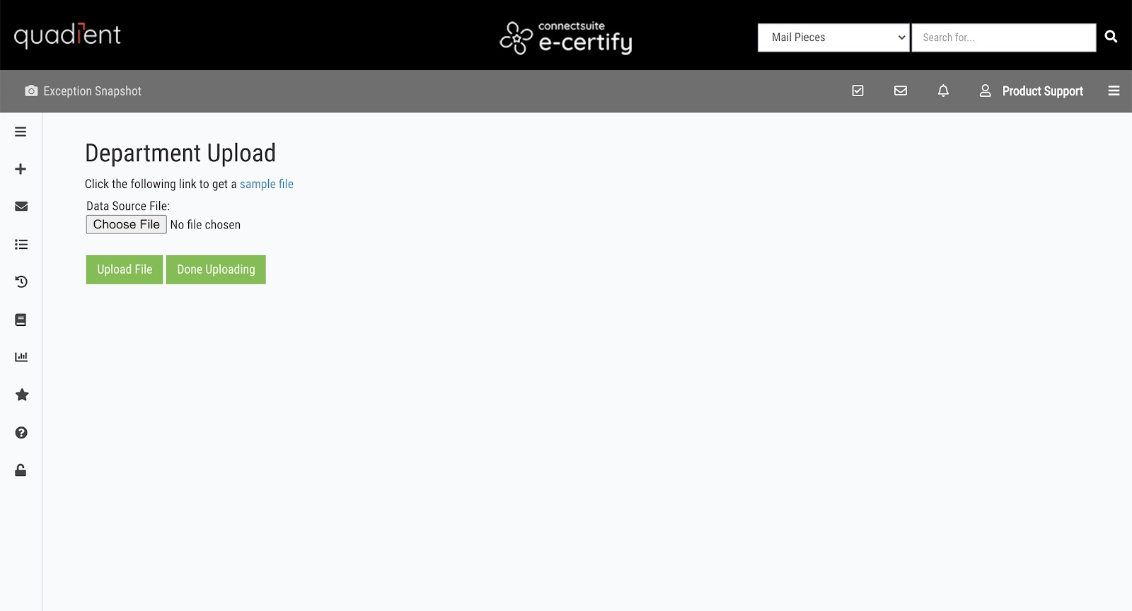 Data Upload - ConnectSuite e-Certify