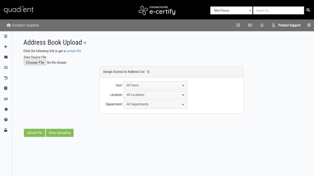 Address Book - ConnectSuite e-Certify
