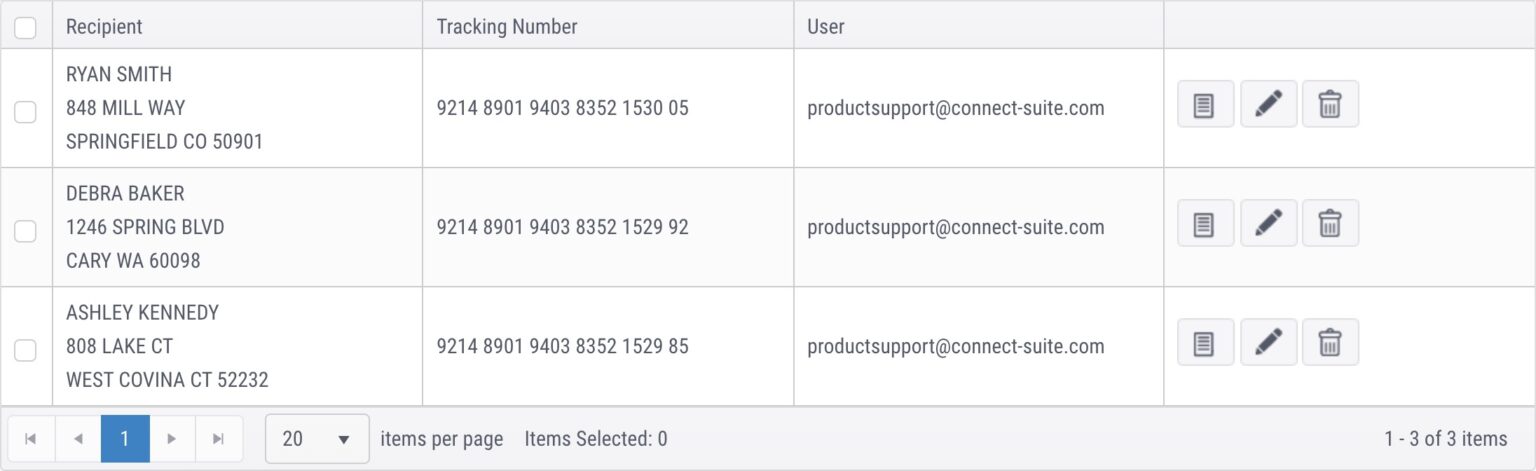 Mailroom - ConnectSuite e-Certify