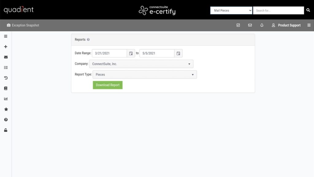 Reports - ConnectSuite e-Certify